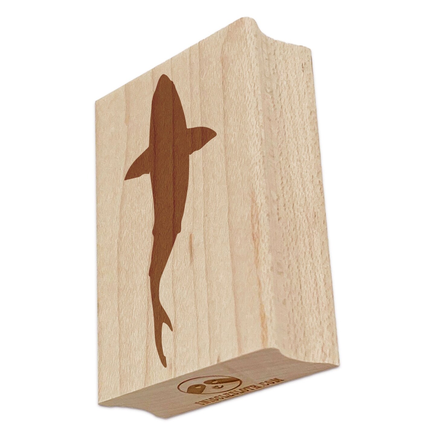 Great White Shark Top Down Silhouette Rectangle Rubber Stamp for ...