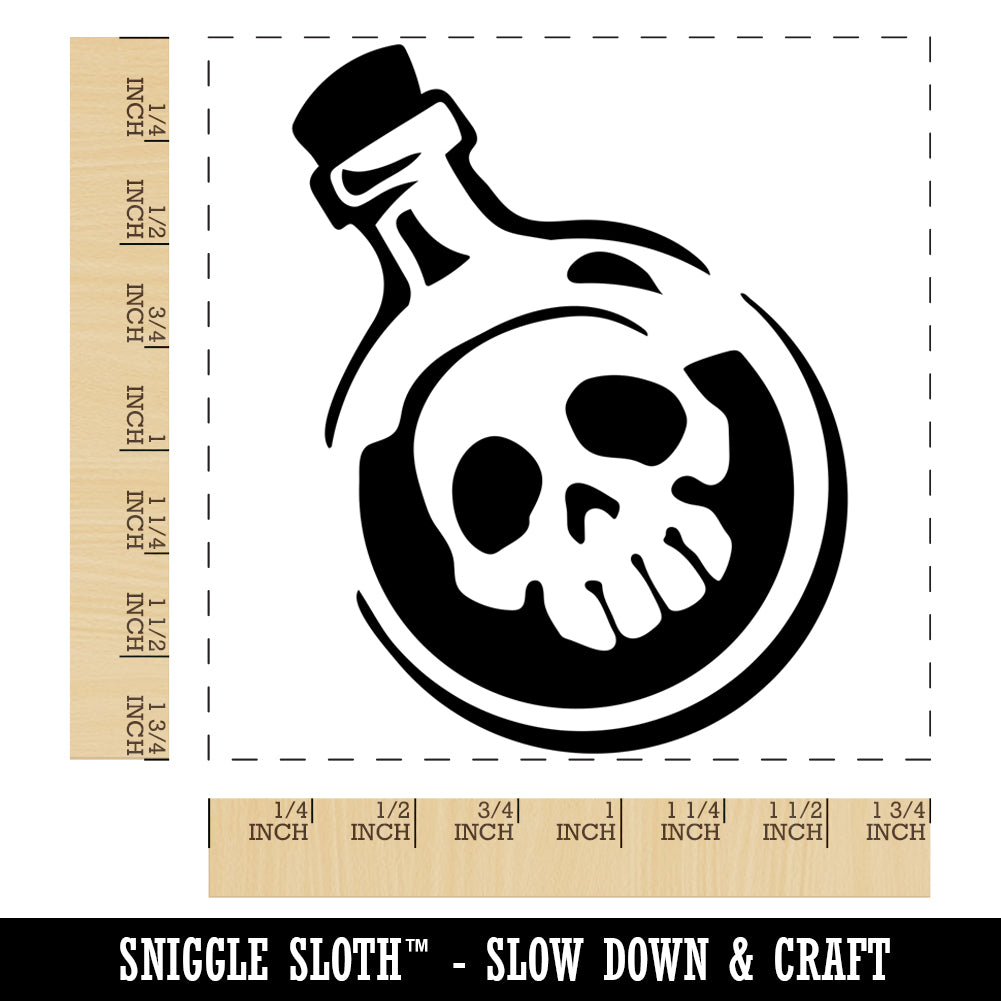Skull Poison Potion Bottle Square Rubber Stamp for Stamping Crafting ...