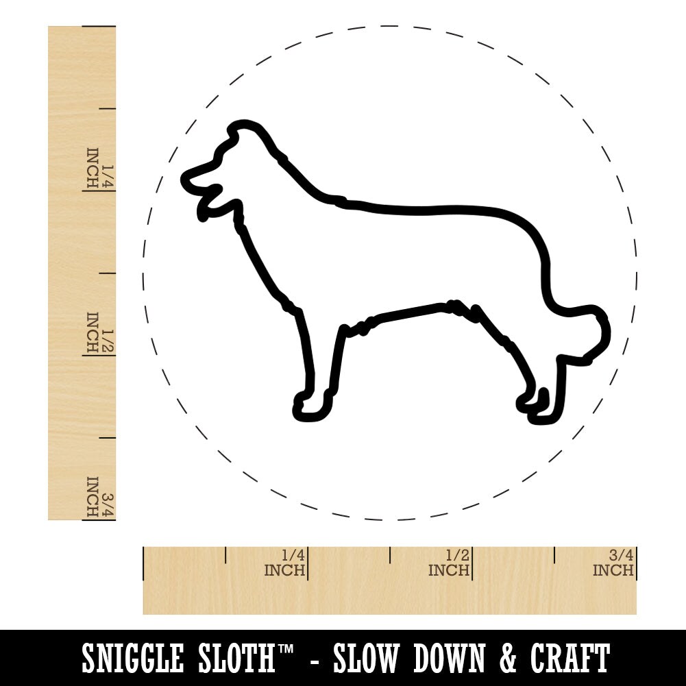 Border Collie Dog Outline Rubber Stamp for Stamping Crafting Planners ...