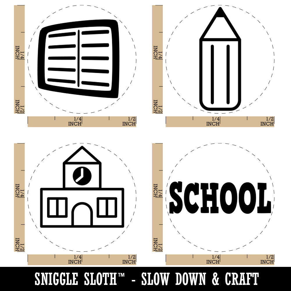 School Building Book Pencil Rubber Stamp Set for Stamping Crafting ...