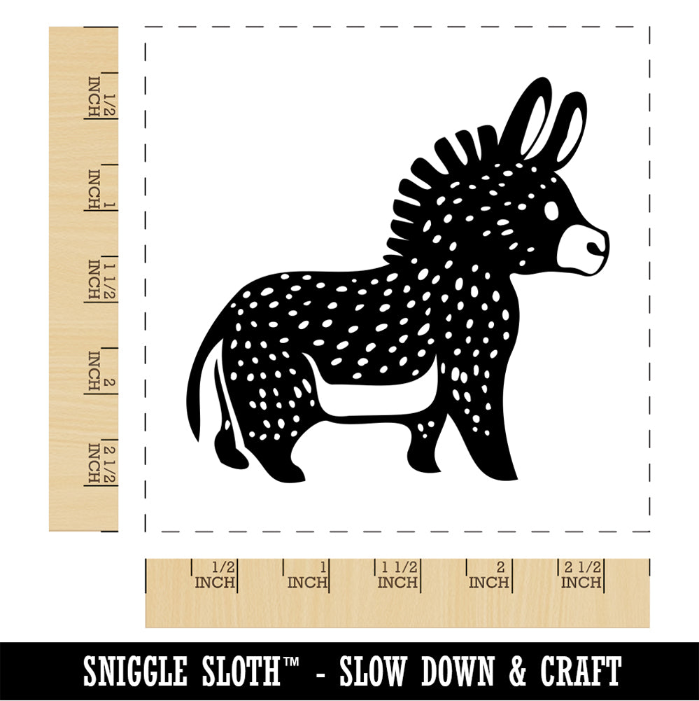 Cute Chubby Donkey Mule Square Rubber Stamp for Stamping Crafting ...