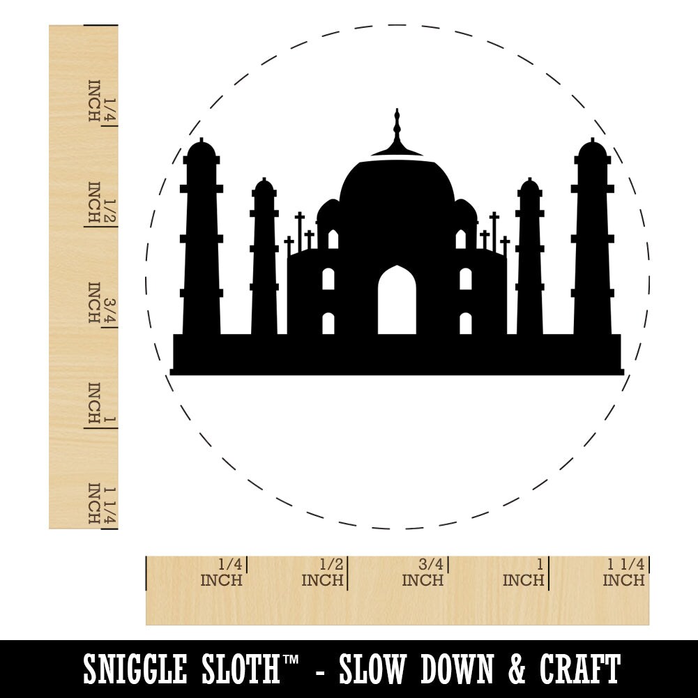 Taj Mahal Agra India Landmark Silhouette Rubber Stamp for Stamping ...