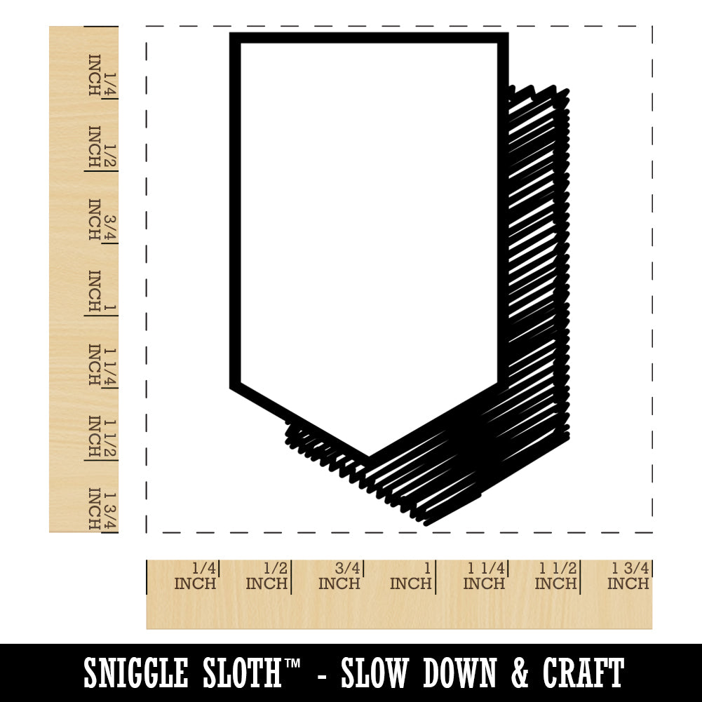 Flag Pennant Doodle Drop Shadow Square Rubber Stamp for Stamping ...