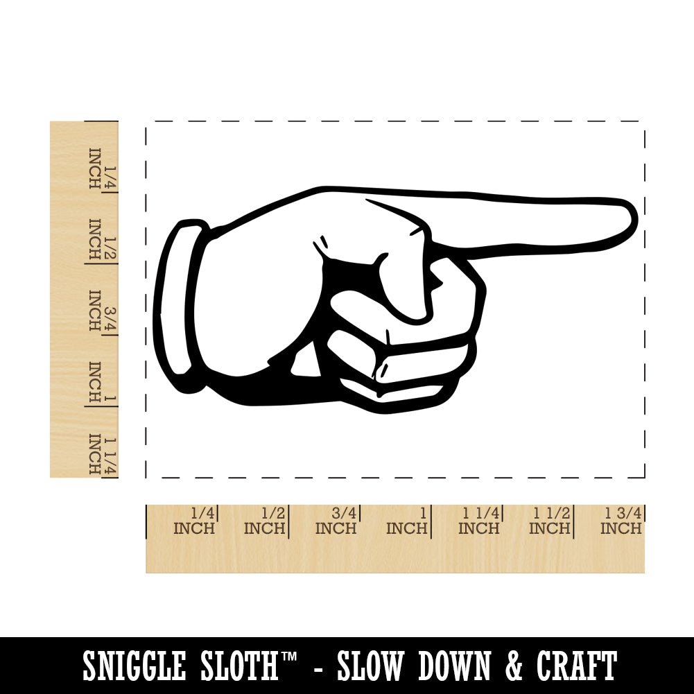 Finger Pointing Gloved Hand Rectangle Rubber Stamp for Stamping ...
