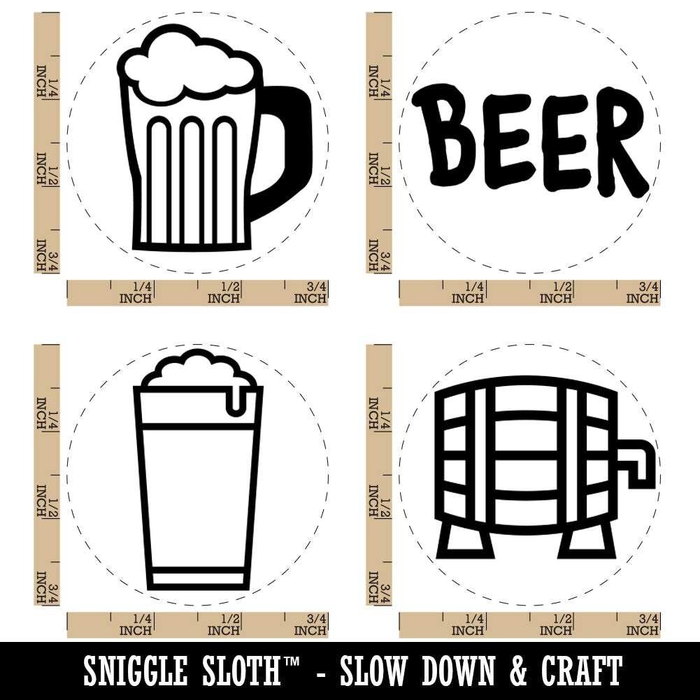 Fun Beer Stein Keg Glass Foam Rubber Stamp Set for Stamping Crafting ...
