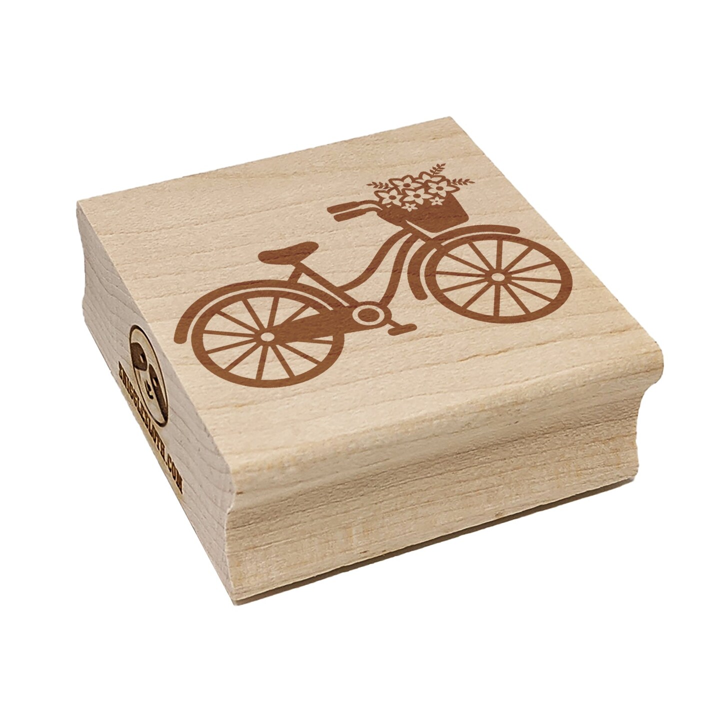 Bike with Flowers Square Rubber Stamp for Stamping Crafting | Michaels