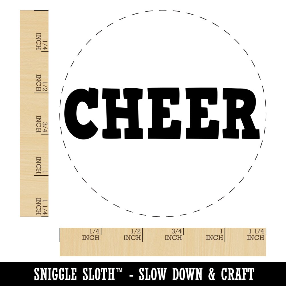 Cheer Cheerleading Fun Text Rubber Stamp for Stamping Crafting Planners ...