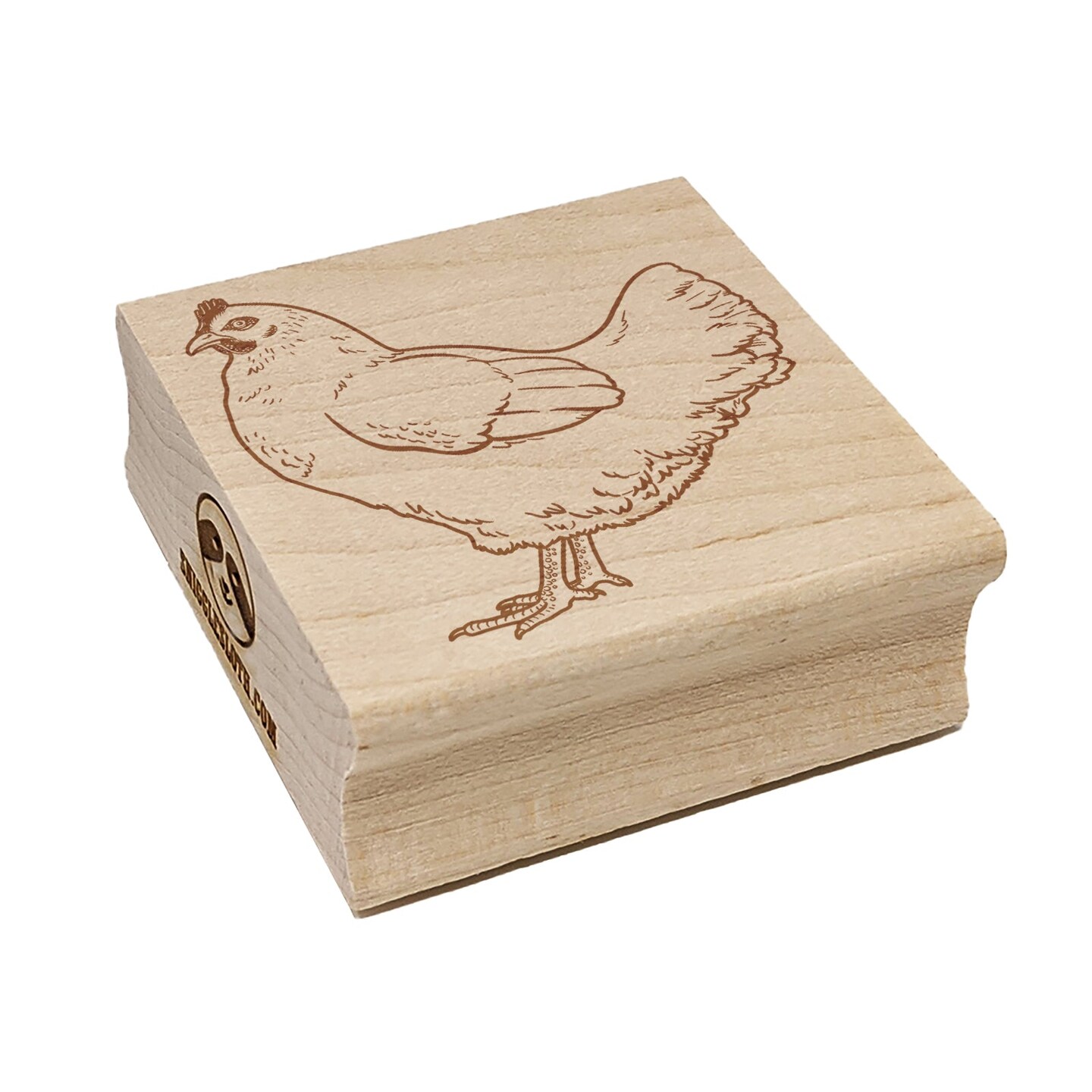 Watchful Hen Facing Left Chicken Square Rubber Stamp for Stamping ...