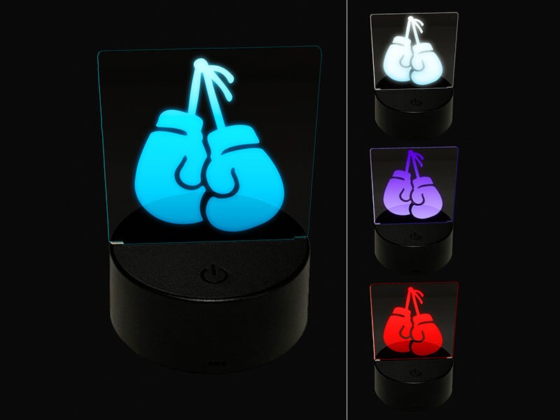 Pair of Boxing Gloves Hanging 3D Illusion LED Night Light Sign ...