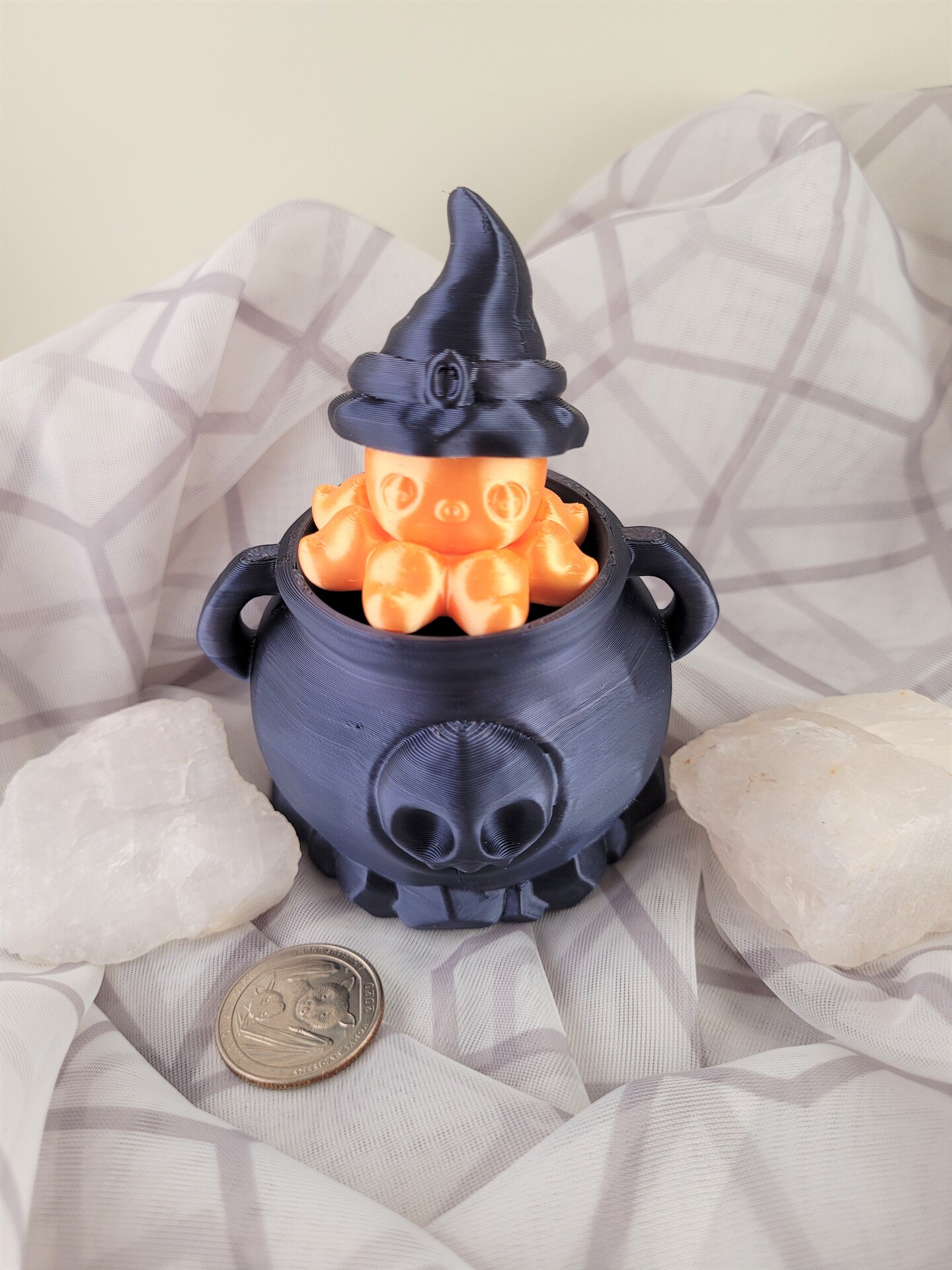 Halloween Spinning Octopus Fidget With Witch Hat and Cauldron - 3D ...
