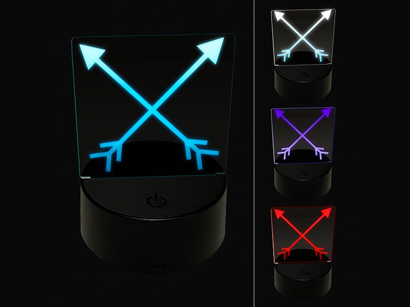 Crossed Arrows 3D Illusion LED Night Light Sign Nightstand Desk Lamp ...