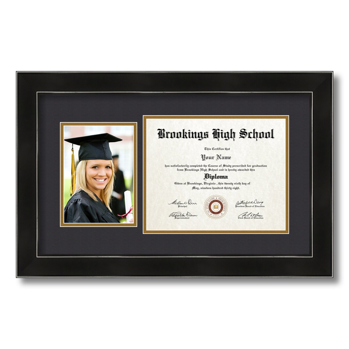 ArtToFrames 8x10 inch Diploma Frame with 6" x 8" Inch Image Opening ...