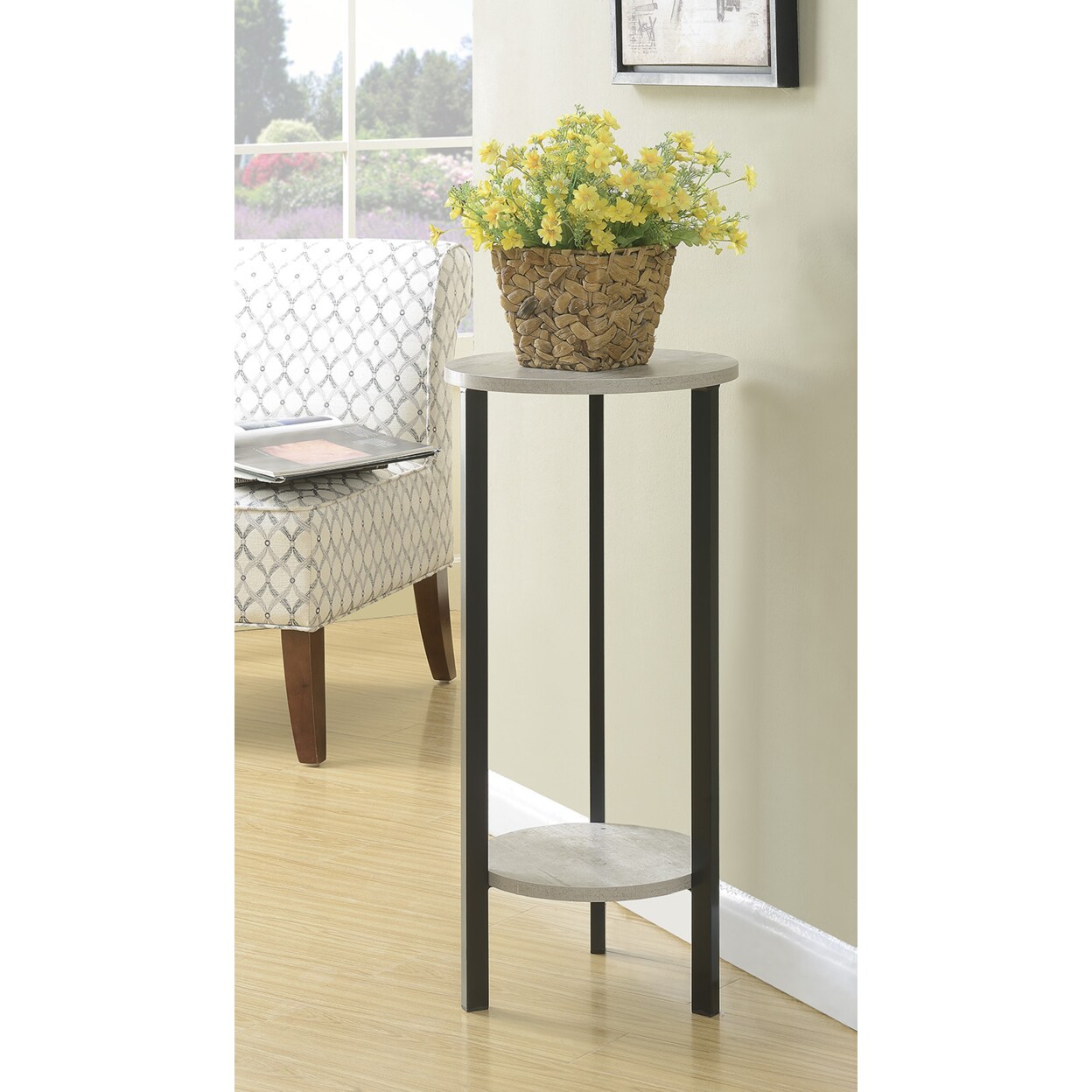 Convenience Concepts Graystone 31 inch Plant Stand, Faux Birch and ...