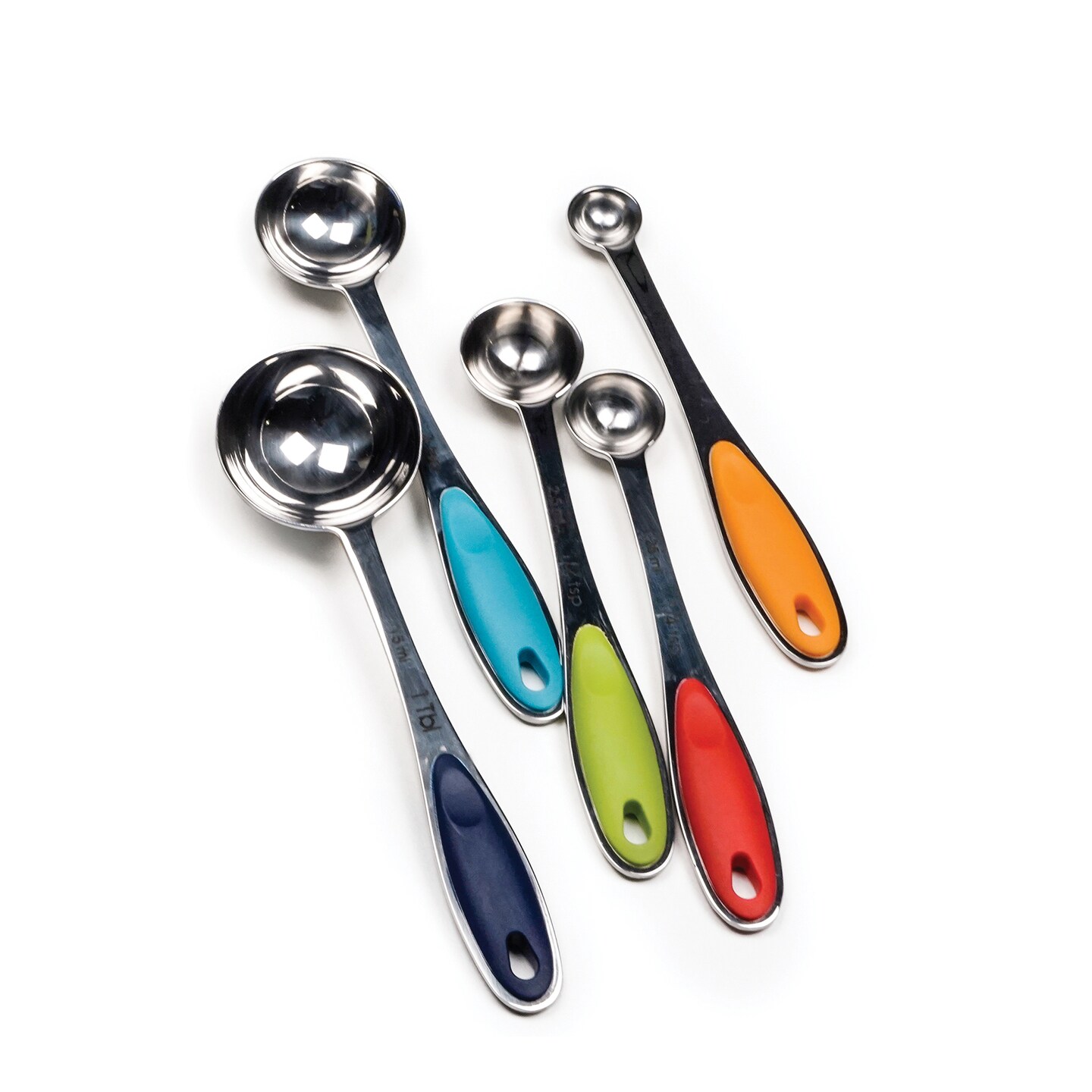 Contemporary Home Living Stainless Steel Measuring Spoons with Color ...