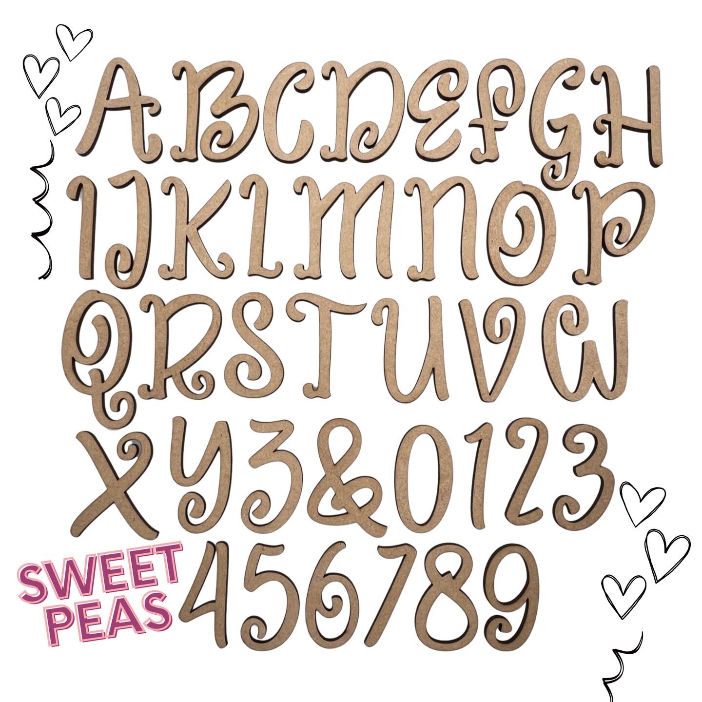 Small Sweet Peas Font | Script Letters | Cute Letters | Wood Crafts ...