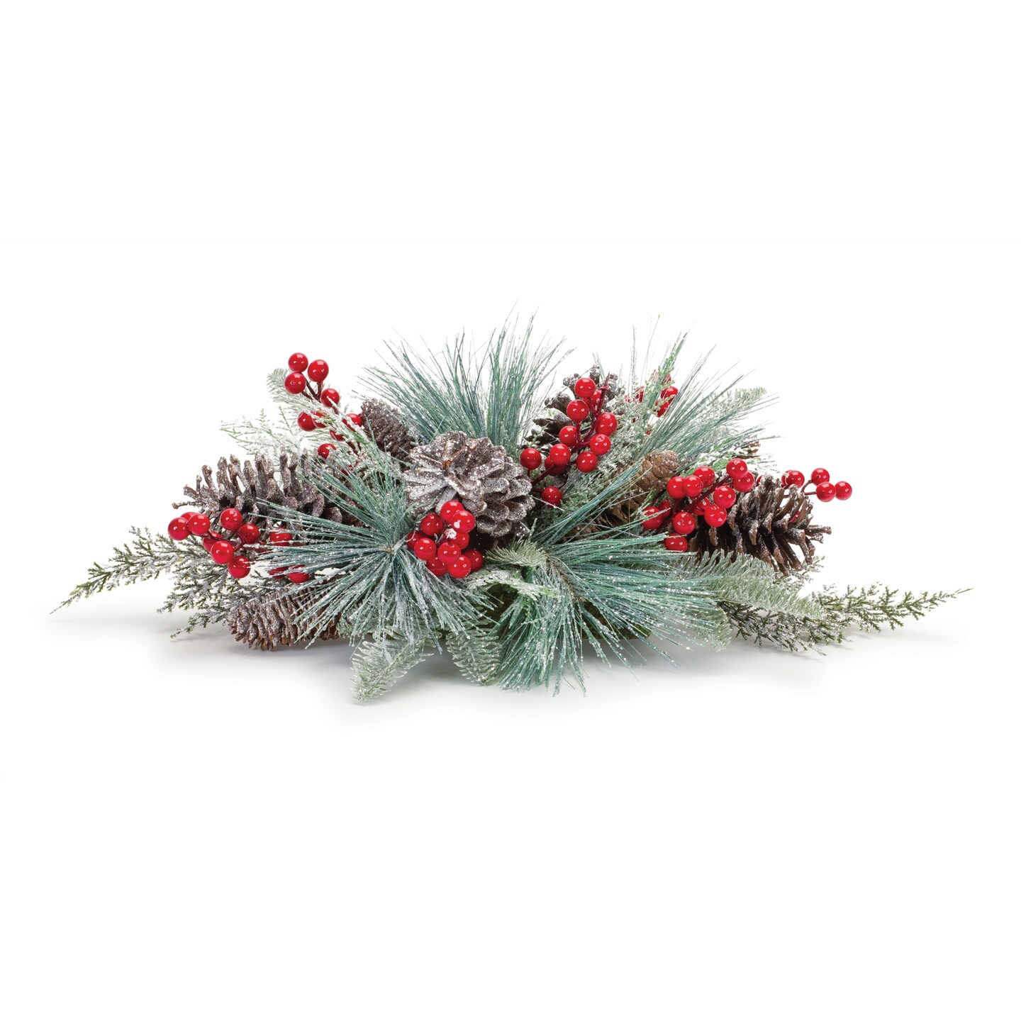 Melrose Frosted Pine Cone and Berry Artificial Christmas Centerpiece ...