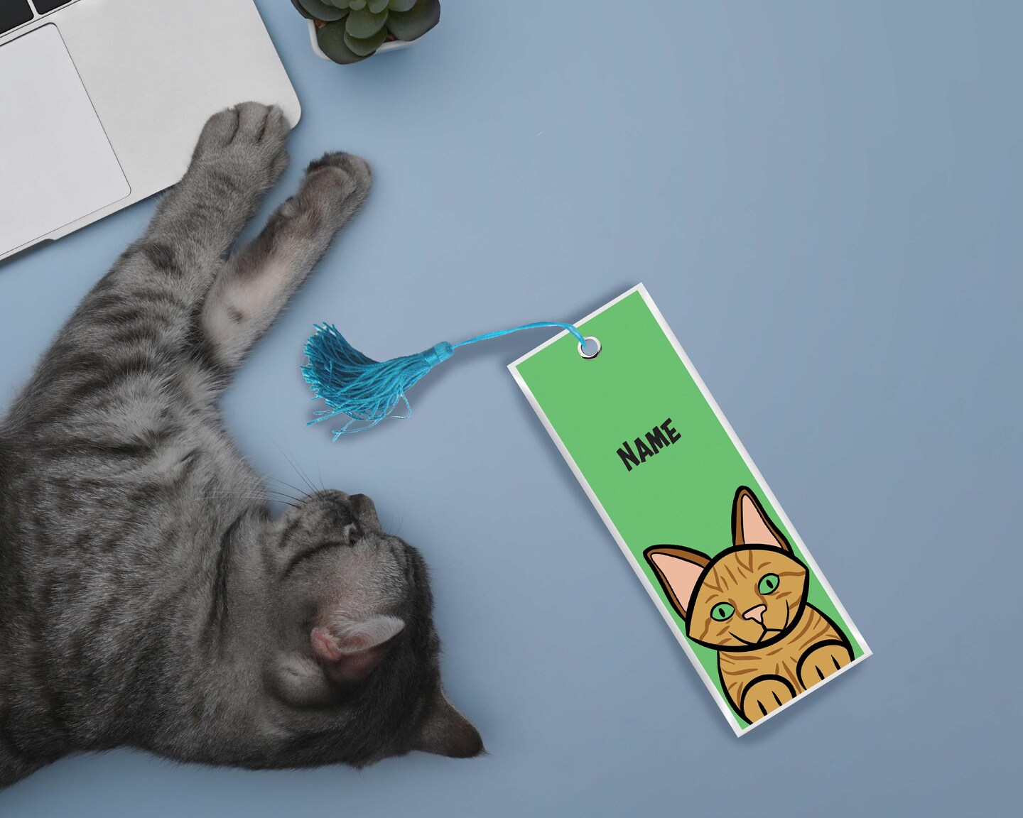 Orange Tabby Cat Bookmark Custom Orange Cat Bookmark Cat Bookmark ...