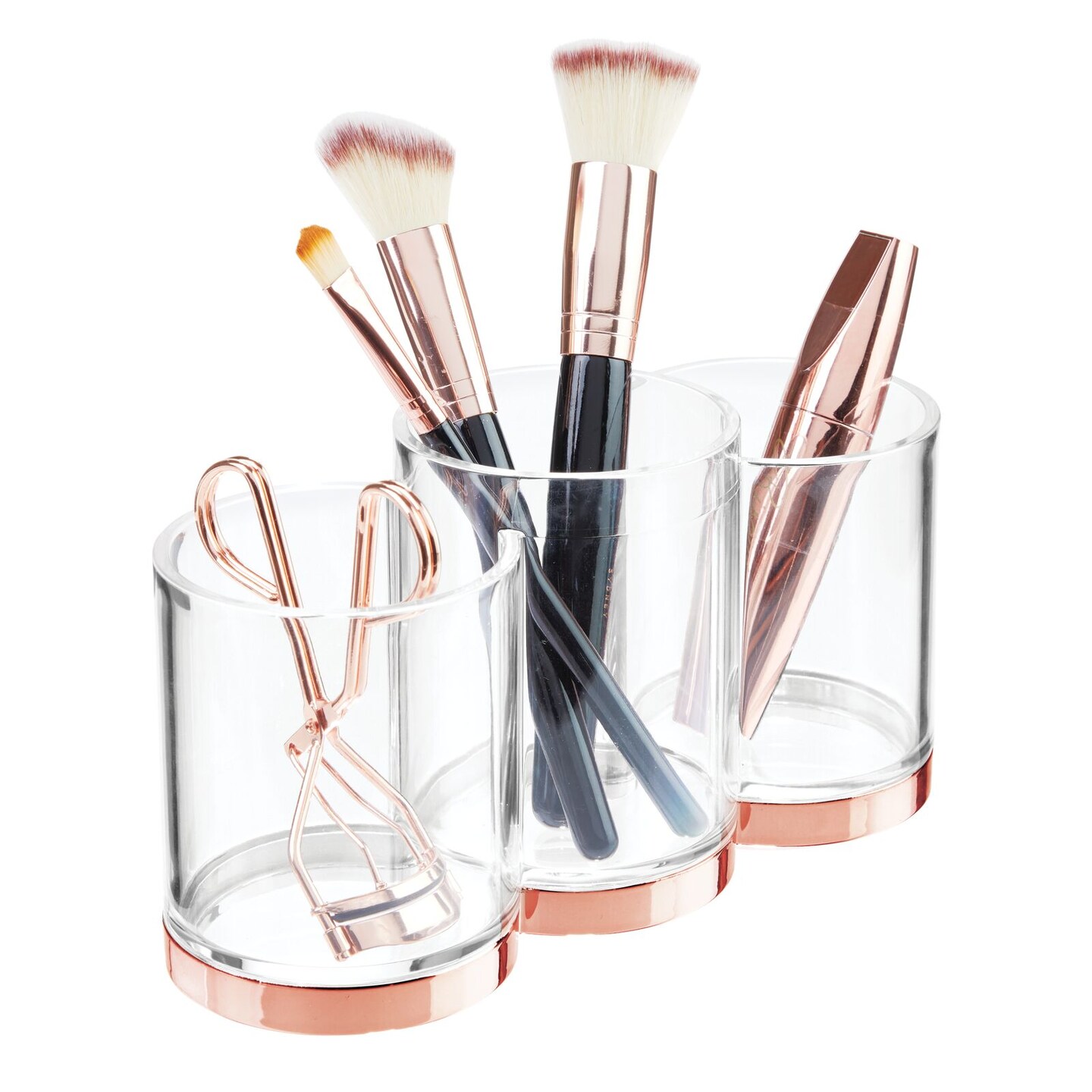 mDesign Plastic Makeup Organizer Cup with 3 Sections | Michaels