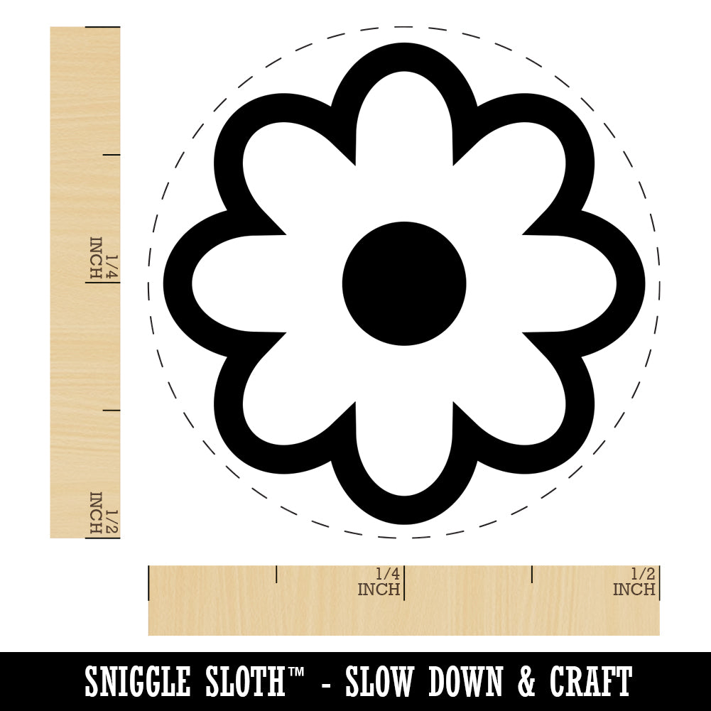 Flower Outline Self-Inking Rubber Stamp for Stamping Crafting Planners ...
