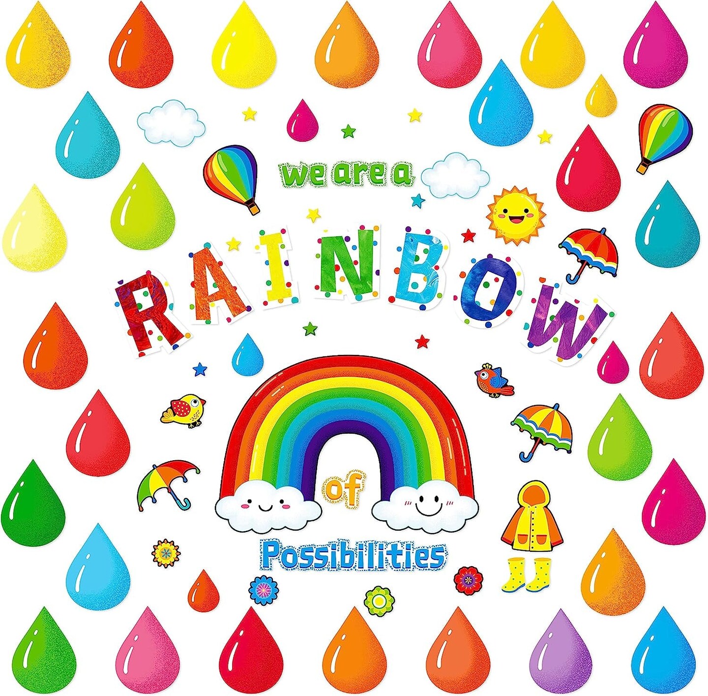 60 PCS Colorful Handprint, Hand Accents Cut-Outs Bulletin Board ...