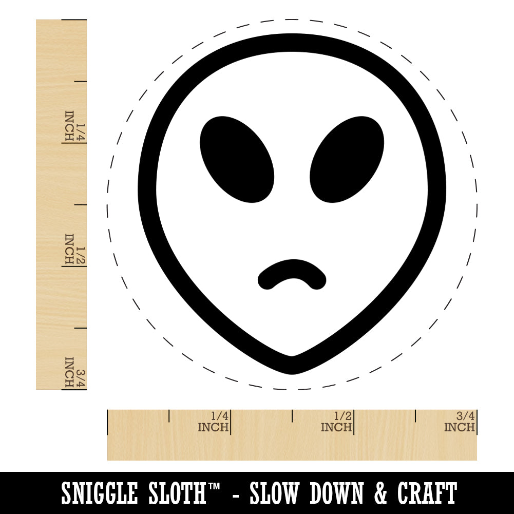 Sad Alien Emoticon Rubber Stamp for Stamping Crafting Planners | Michaels