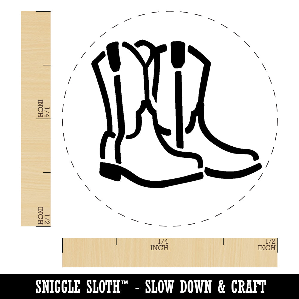 Simple Cowboy Cowgirl Boots Country Farm Life Rubber Stamp for Stamping ...