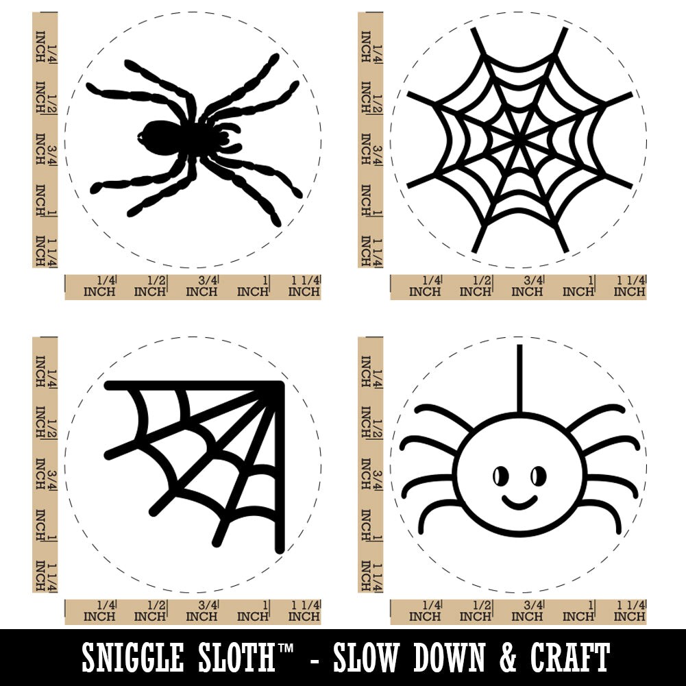 Cute Scary Spiders Webs Rubber Stamp Set for Stamping Crafting Planners ...