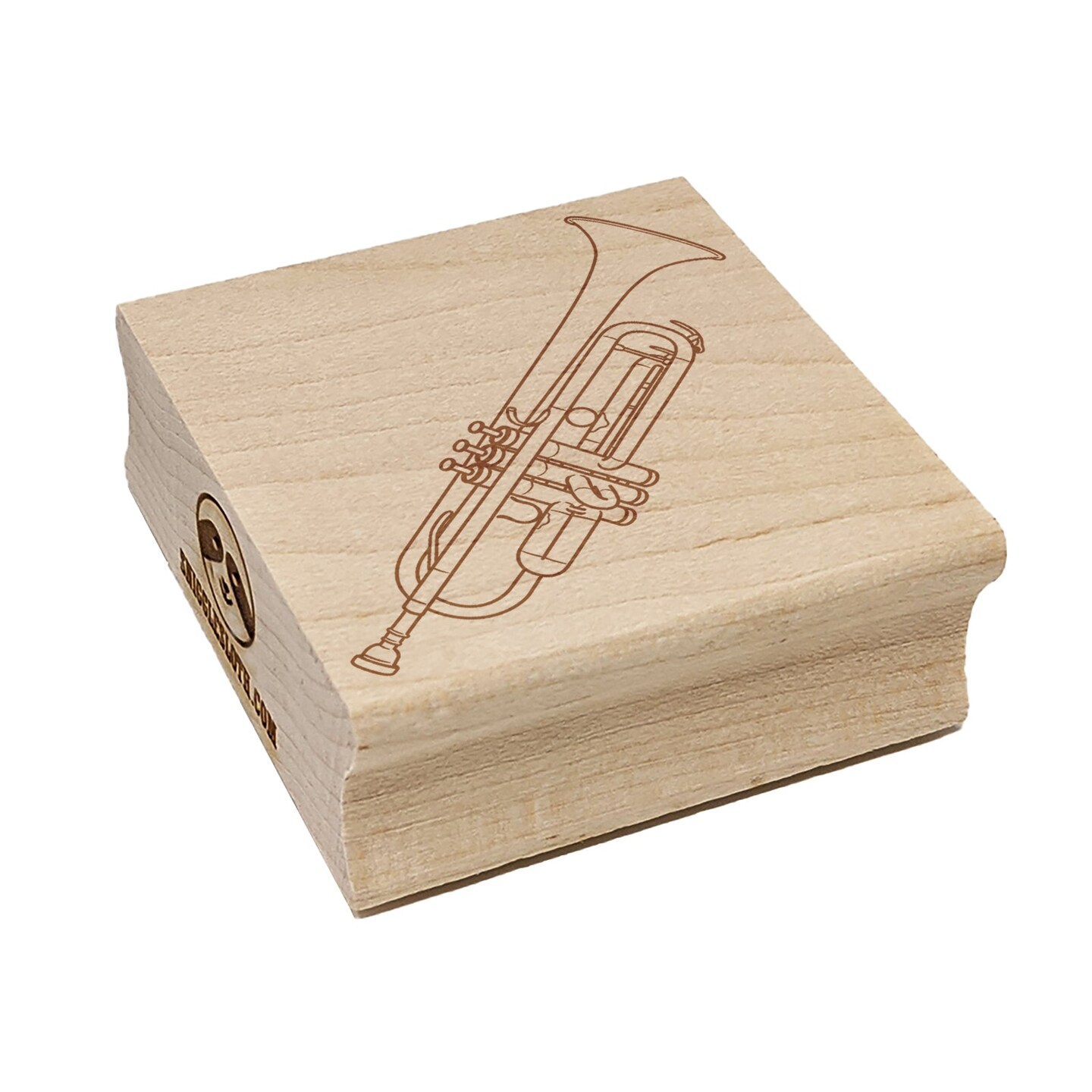 Trumpet Brass Musical Instrument Square Rubber Stamp for Stamping ...