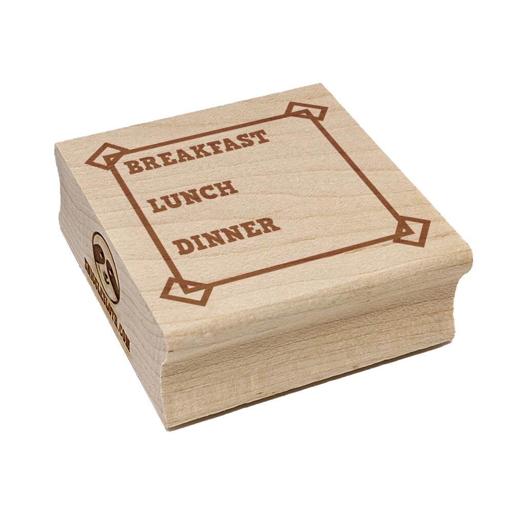 Cute Meal Planner List Note Box Taped Corners Square Rubber Stamp for ...