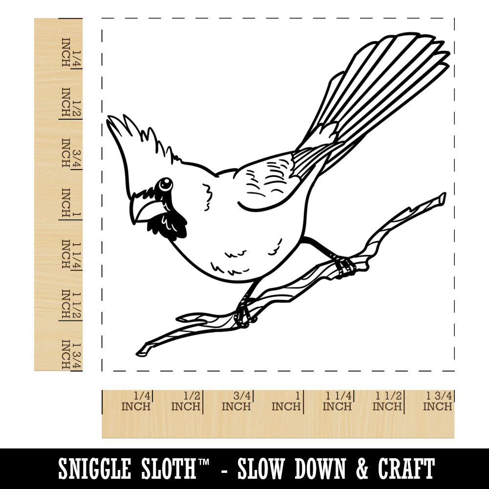 Captivating Northern Cardinal Bird Square Rubber Stamp for Stamping ...