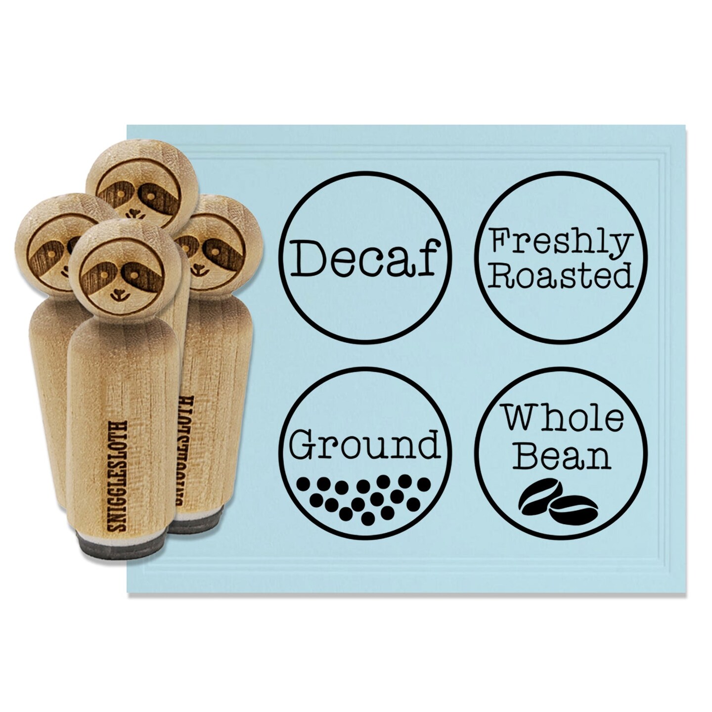 Coffee Labels Whole Bean Ground Freshly Roasted Decaf Rubber Stamp Set ...