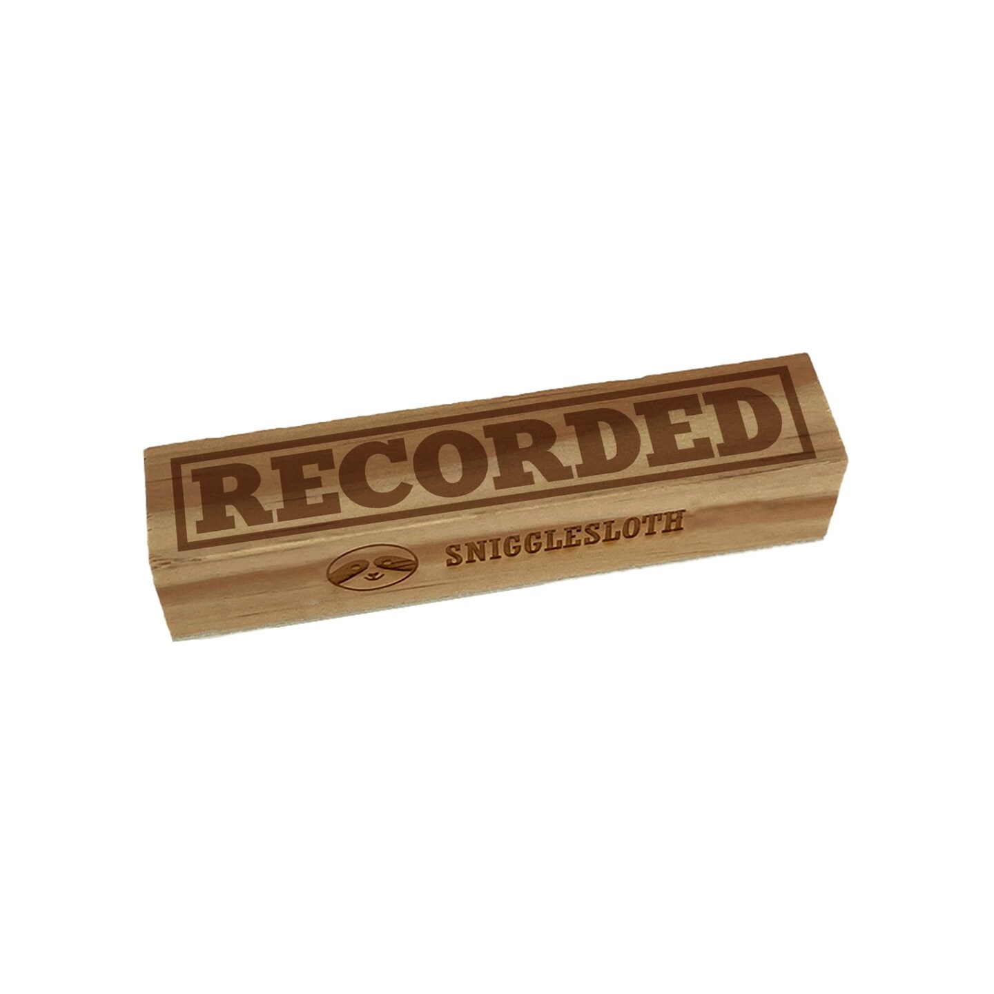 Recorded with Bold Border Rectangle Rubber Stamp for Stamping Crafting ...