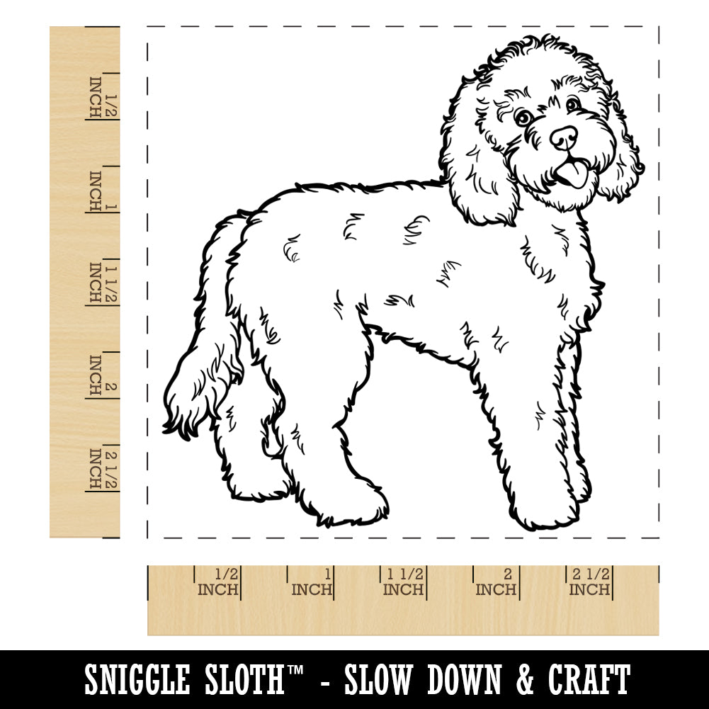 Friendly Labradoodle Pet Dog Square Rubber Stamp for Stamping Crafting ...