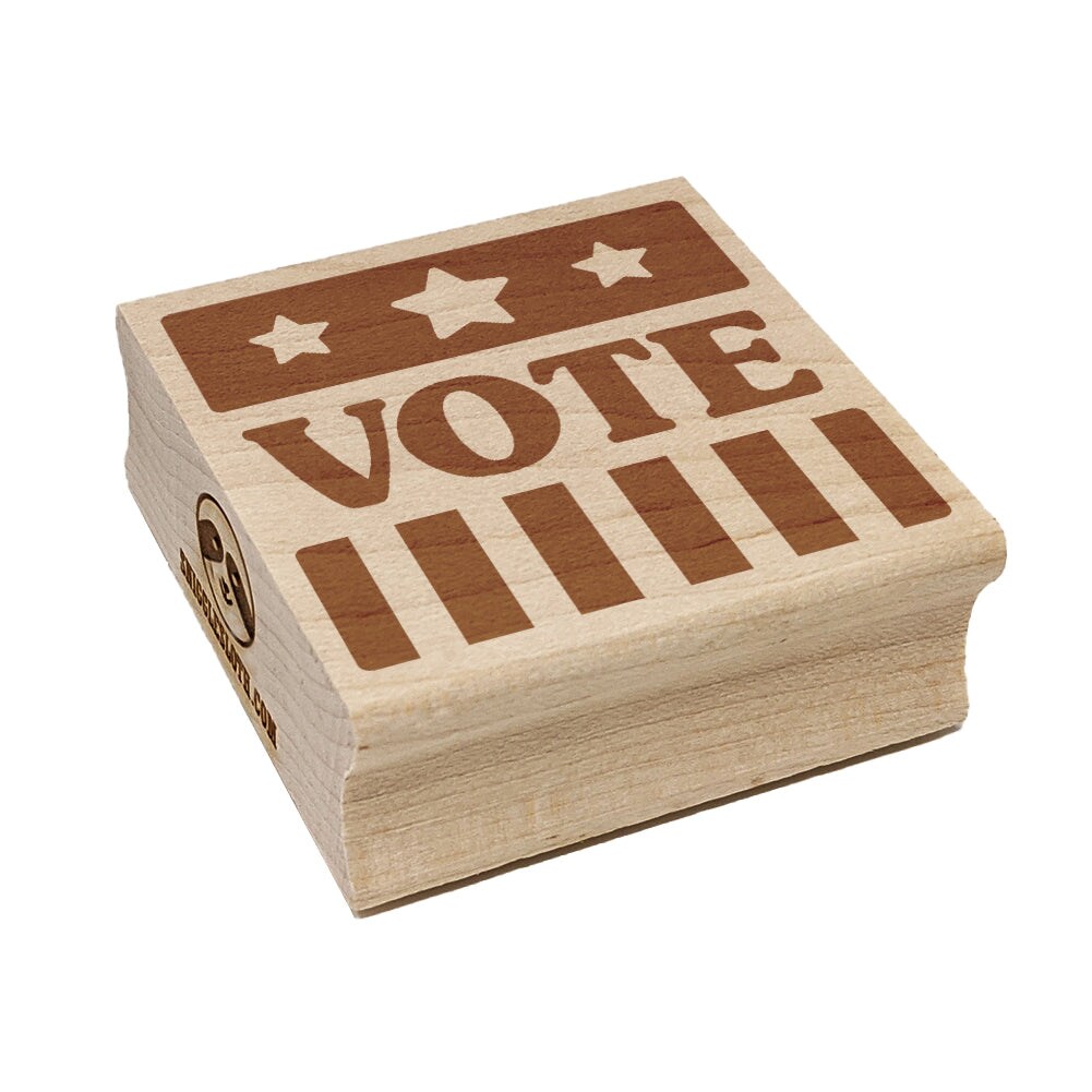 Vote Stars and Stripes Voting Patriotic Square Rubber Stamp for ...