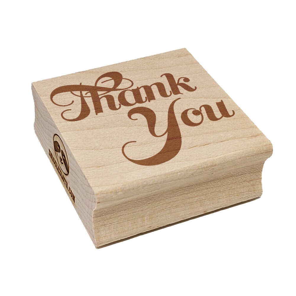 Thank You Elegant Text Square Rubber Stamp for Stamping Crafting | Michaels