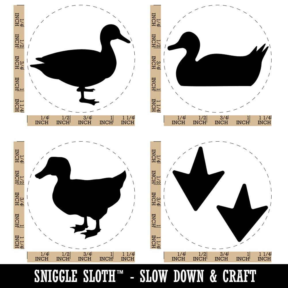 Duck Standing Swimming Tracks Footprints Rubber Stamp Set for Stamping ...