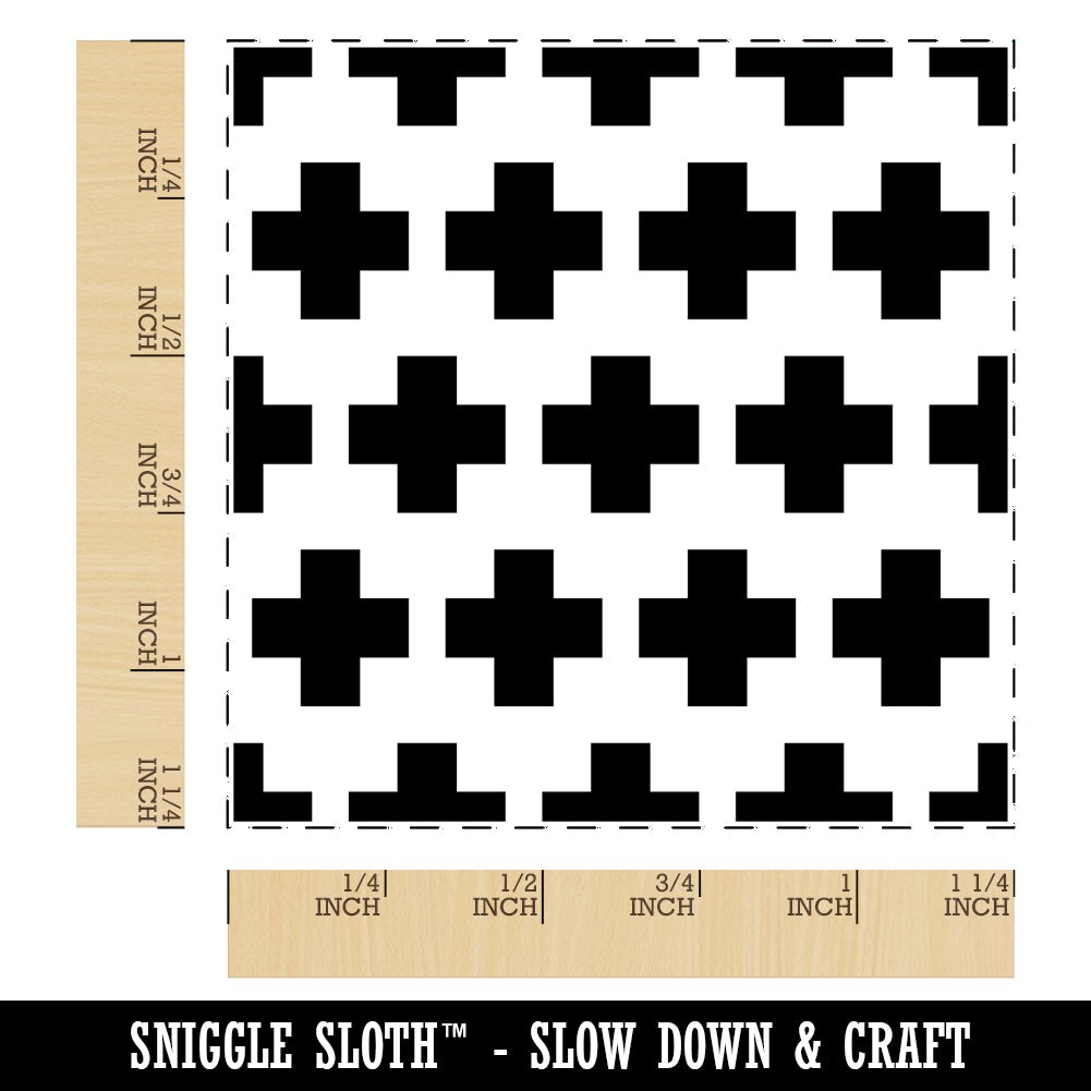Plus Sign Pattern Background Square Rubber Stamp for Stamping Crafting ...
