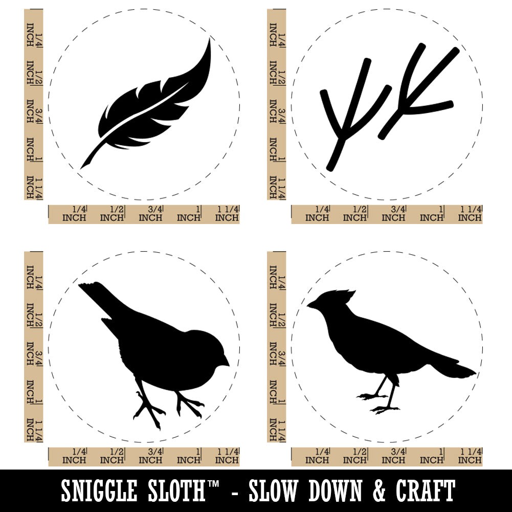 Fun Birds Tracks Feather Rubber Stamp Set for Stamping Crafting ...