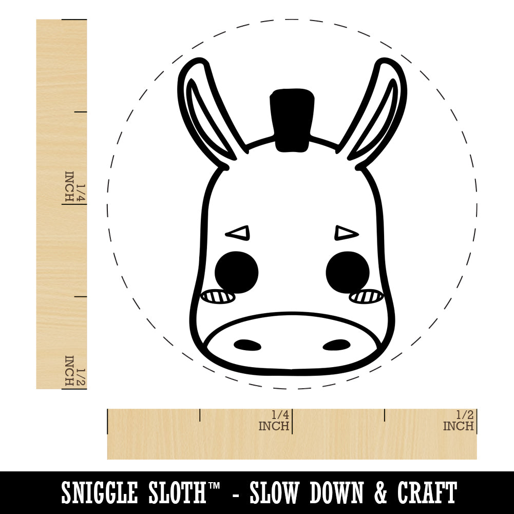 Charming Kawaii Chibi Donkey Mule Face Blushing Cheeks Farm Rubber ...