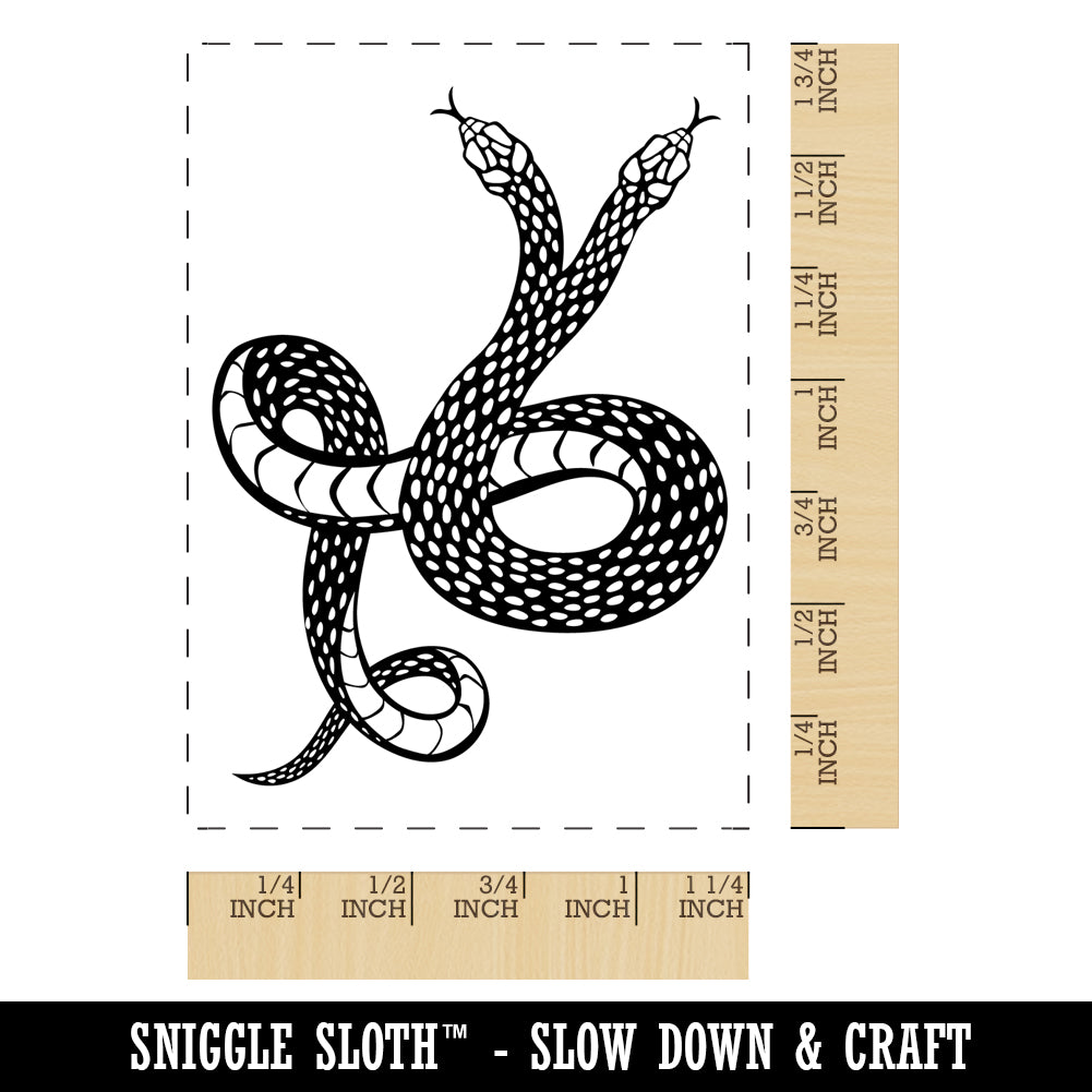 Two Headed Snake Serpent Rectangle Rubber Stamp for Stamping Crafting ...