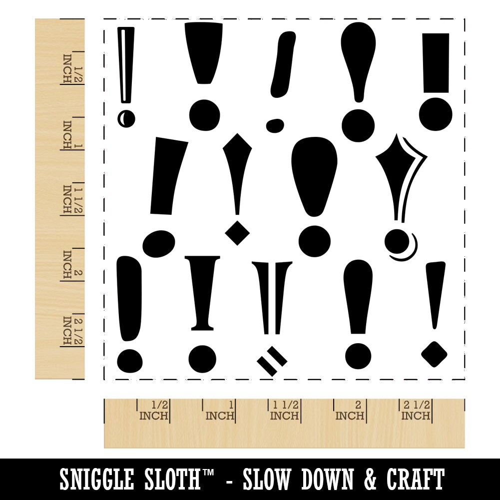 Exclamation Points Congratulations Square Rubber Stamp for Stamping ...