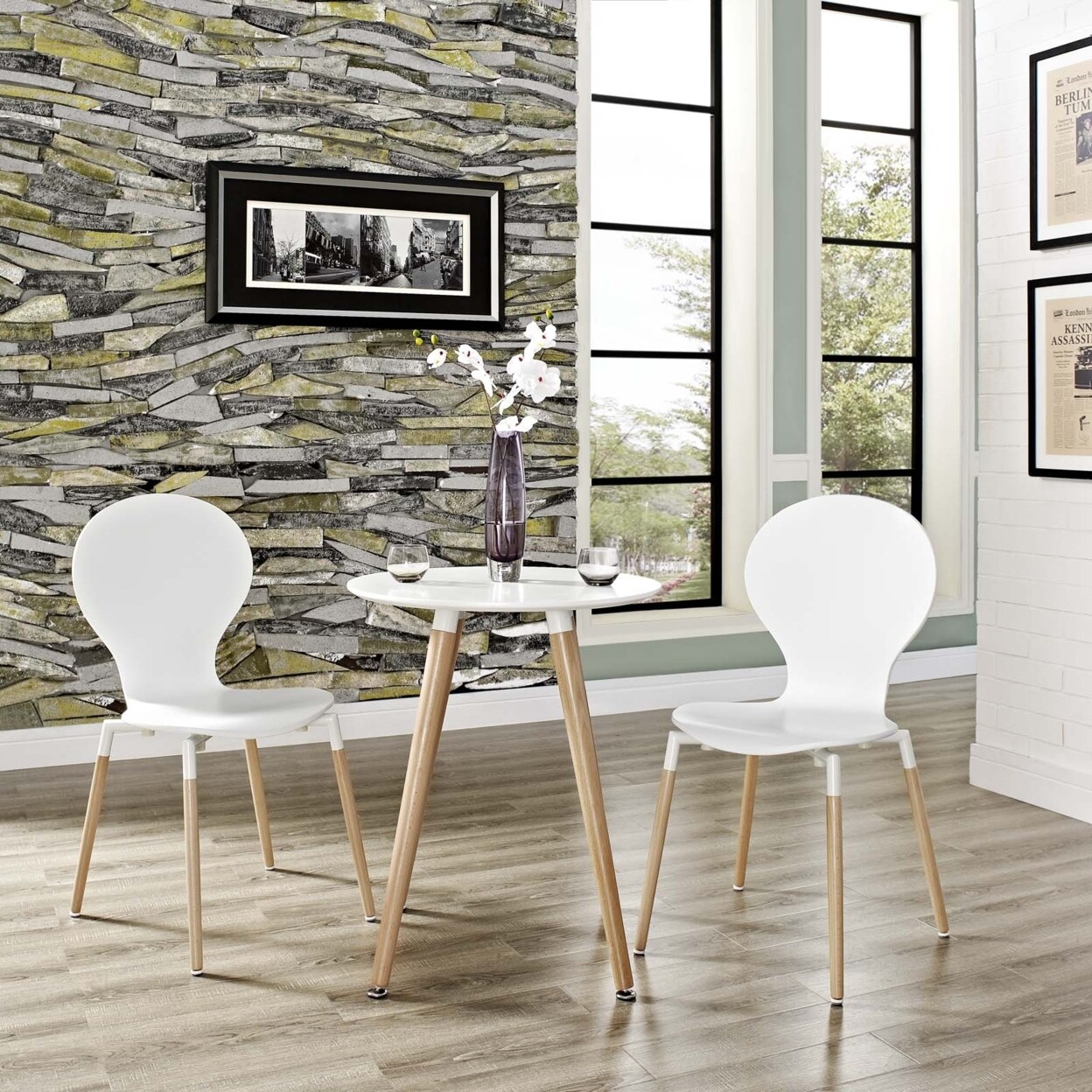 Modway Path Dining Chair Set of 2-EEI-1368, Color: White, Size: Set of ...