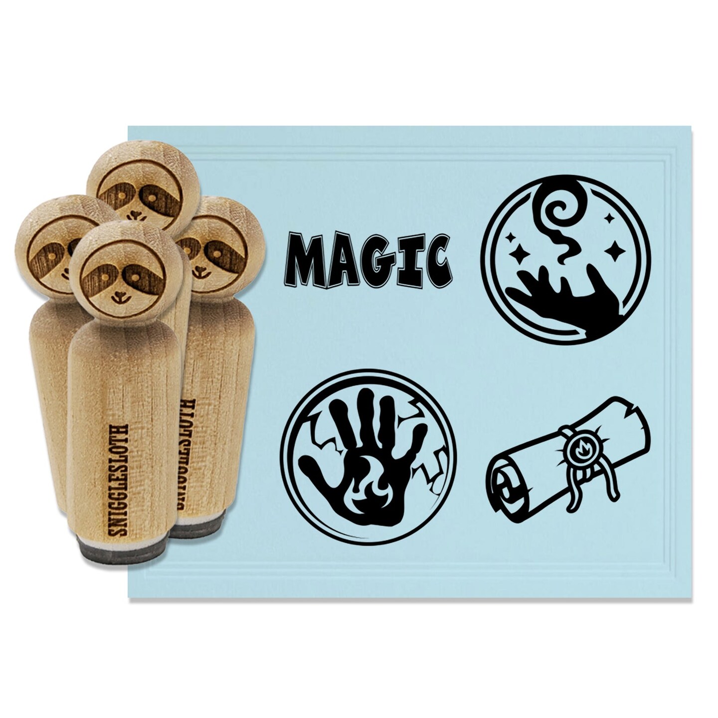 Magic Spells Scroll Sorcerer Mage Wizard Rubber Stamp Set for Stamping ...