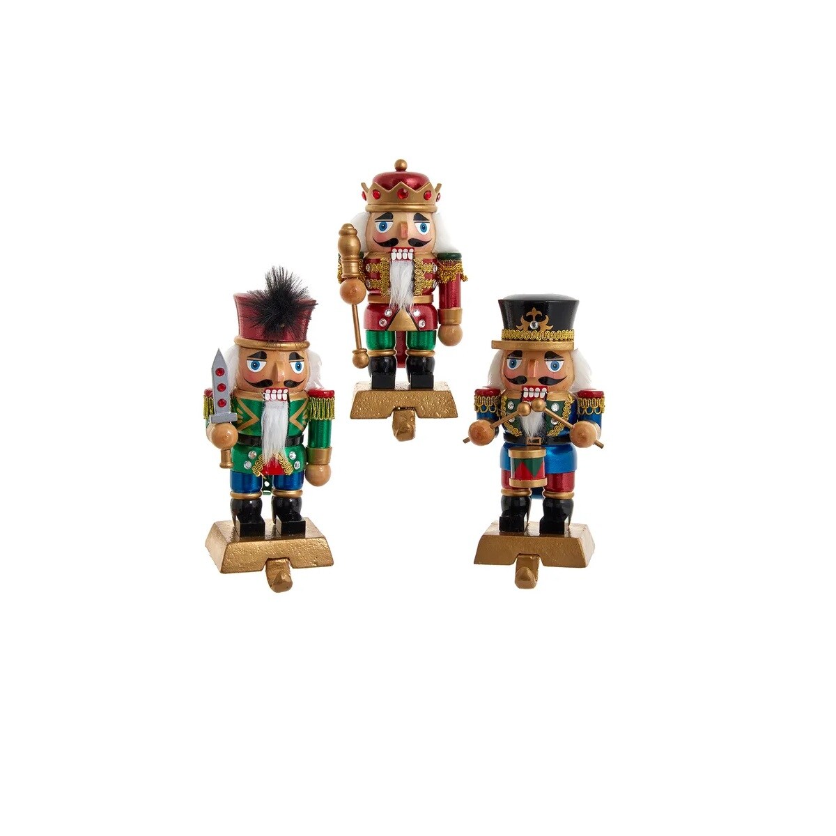 KSA Set of 3 Battery Operated Multi-Color Christmas Nutcrackers ...