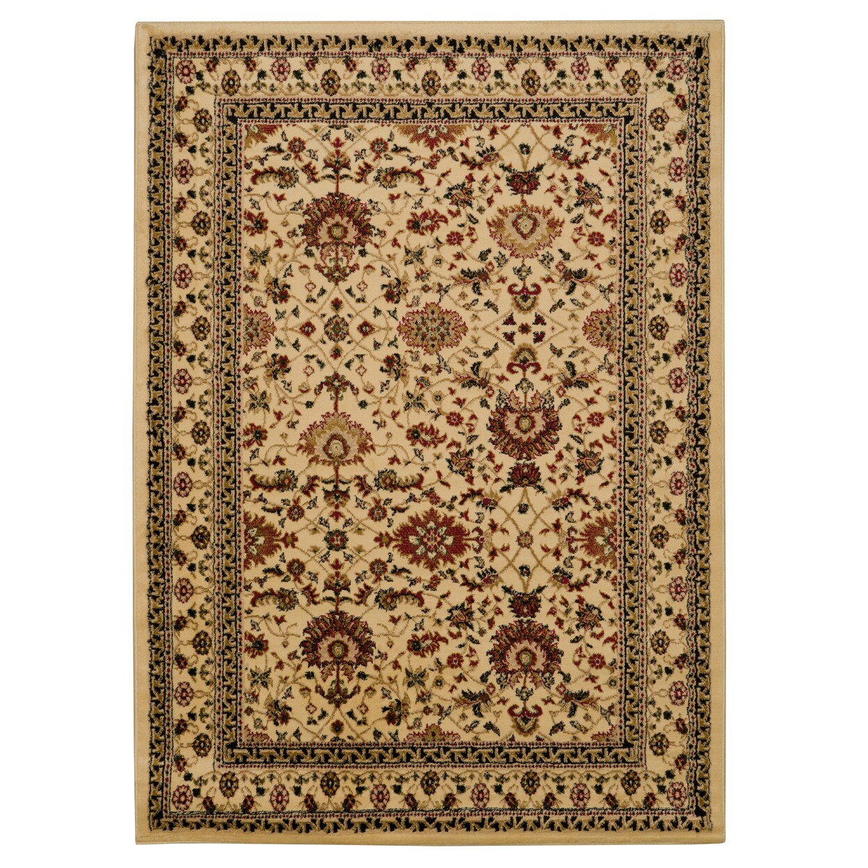Elegance Zeigler Ivory Accent Rug 5X7.3 Transitional Style Easy Care ...