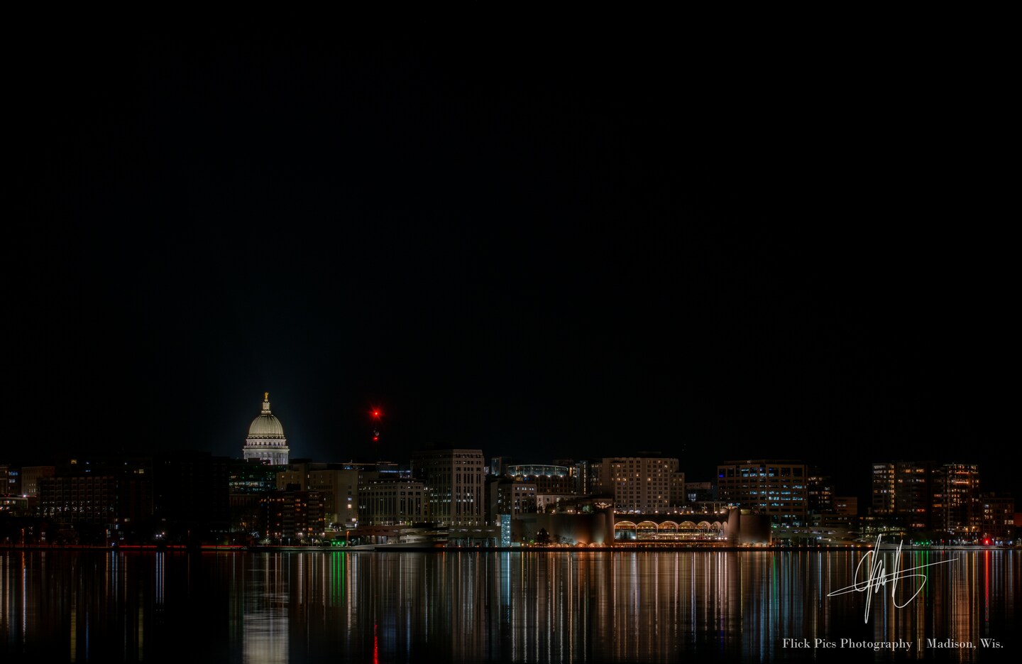Madison Wisconsin Night Downtown Skyline 16 x 20 In Fine Art Print ...
