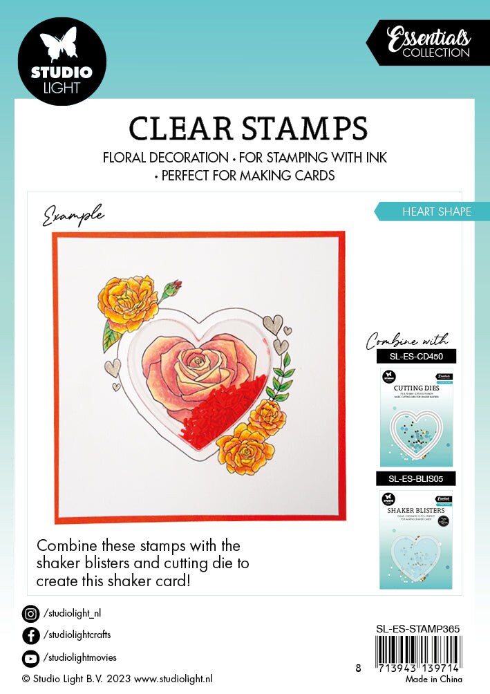 Studio Light SL Clear Stamp Heart Essentials 100x100x3mm 6 PC nr.365 ...