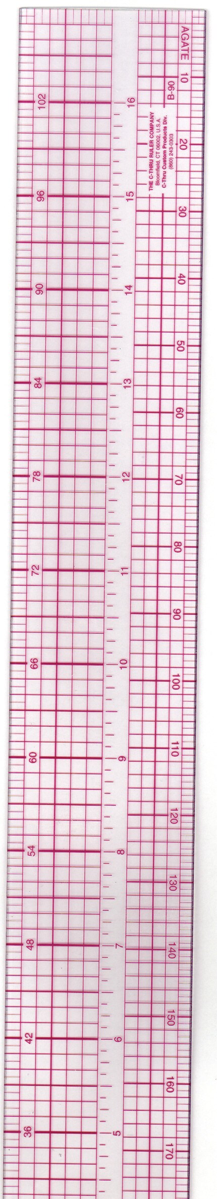 C-Thru Bevelled Pica Ruler, 2" x 18" | Michaels