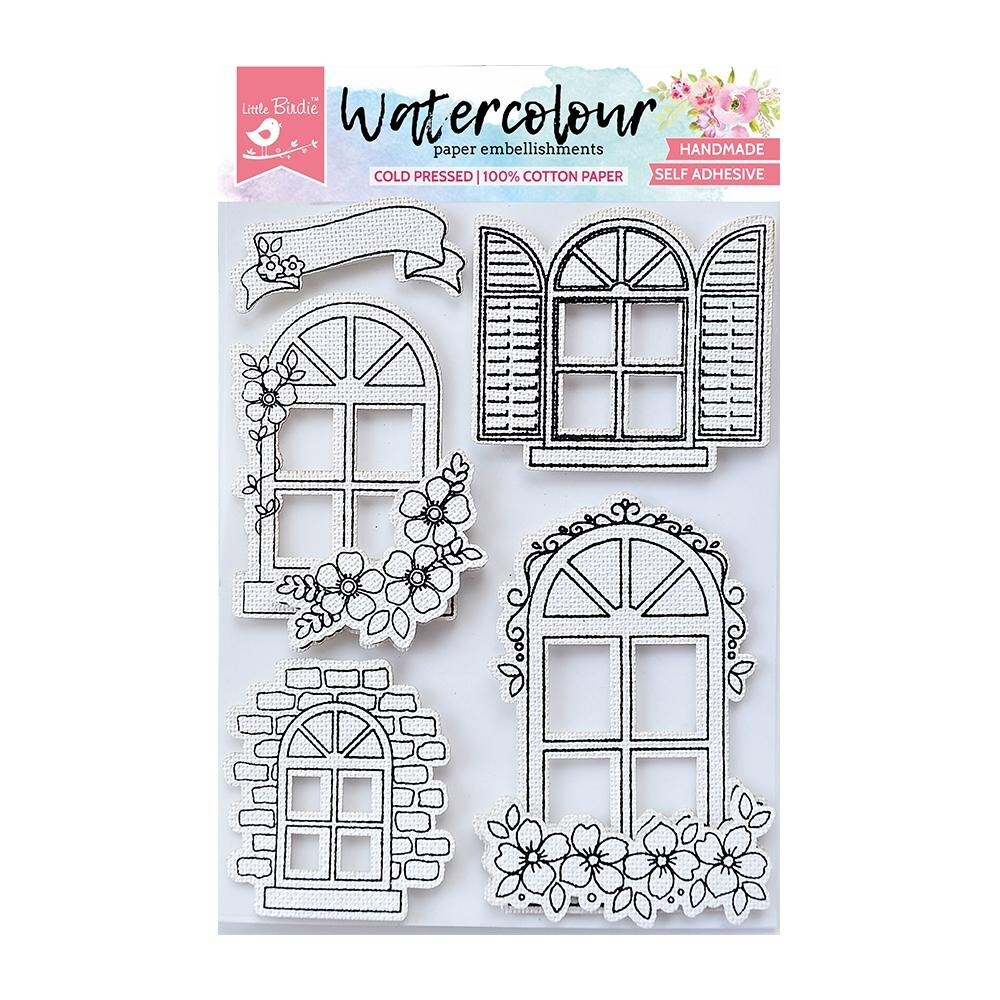 Little Birdie Watercolor Embellishment 5/Pkg-Arch Windows | Michaels
