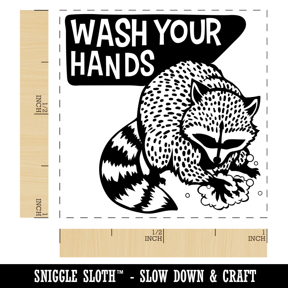 Wash Your Hands Raccoon Self-Inking Rubber Stamp Ink Stamper | Michaels
